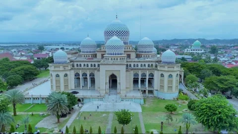 Urban Mosque City Center Islamic Archite... | Stock Video | Pond5