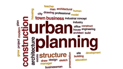 Urban planning animated word cloud, text... | Stock Video | Pond5