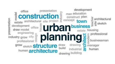 Urban planning animated word cloud, text... | Stock Video | Pond5