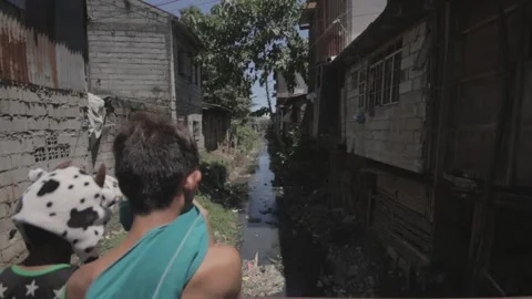 An urban poor community in the province ... | Stock Video | Pond5