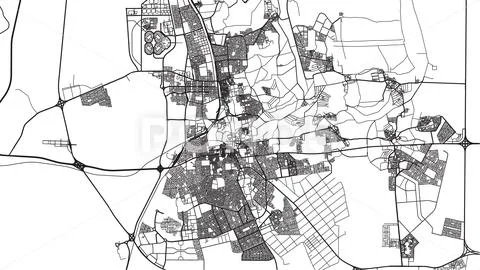 Urban vector city map of Al Hofuf, Saudi Arabia, Middle East ...