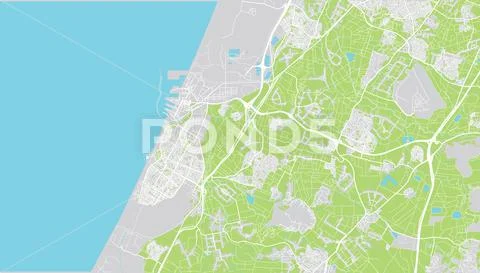 Urban vector city map of Ashdod, Israel, middle east: Graphic #155060449