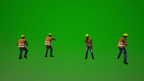 Urban workers in green screen are happy ... | Stock Video | Pond5