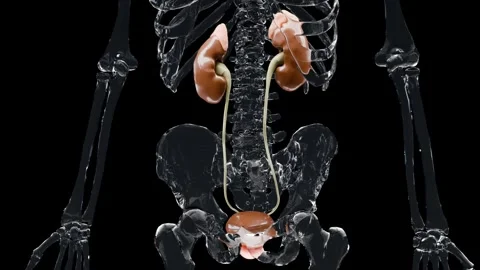 urinary system, detailed male bladder an... | Stock Video | Pond5