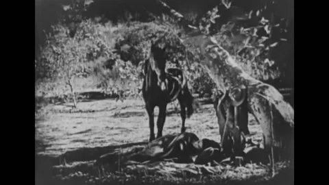 US - 1924 - in this silent western, a ho... | Stock Video | Pond5