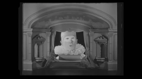 US - 1938 - in this parody, a clown's fa... | Stock Video | Pond5