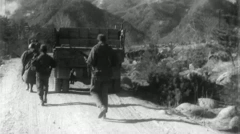 US 1950s Troops Advance Korean War Vinta... | Stock Video | Pond5