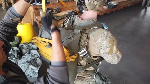 U.S. Air Force jumpmaster conducts safet... | Stock Video | Pond5