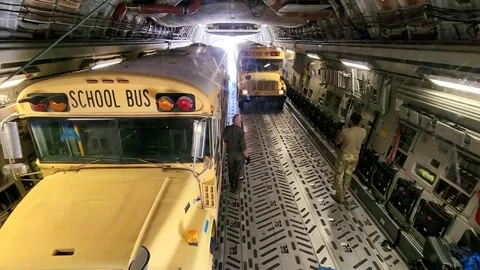 U.S. Air Force loadmaster guiding school... | Stock Video | Pond5