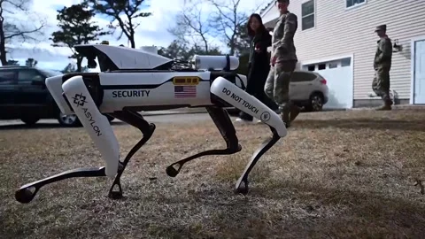 U.S. Air Force semi-autonomous Robot Dog... | Stock Video | Pond5