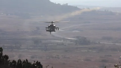 U.S. Army AH-64 Apache attack helicopter... | Stock Video | Pond5