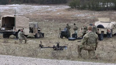 U.S. Army Anduril Ghost-X MR drone takin... | Stock Video | Pond5