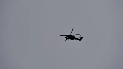 U.S. Army Black Hawk Helicopter Flies Ov... | Stock Video | Pond5