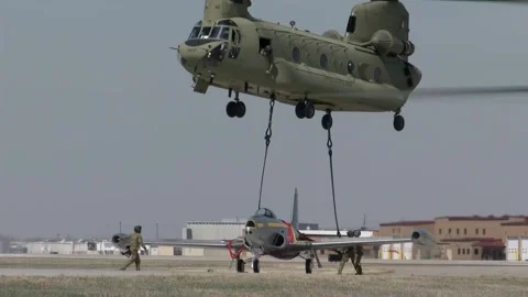 U.S. Army CH-47 Chinook hovering above F... | Stock Video | Pond5