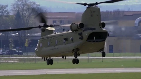 US Army Chinook vertical take off at Kat... | Stock Video | Pond5