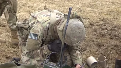 U.S. Army conduct fire mission with howi... | Stock Video | Pond5