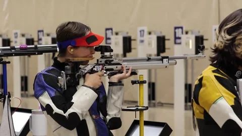 U.S. Army female marksman aiming rifle d... | Stock Video | Pond5