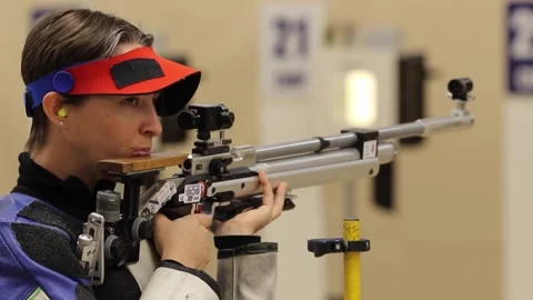 U.S. Army female marksman concentrating ... | Stock Video | Pond5