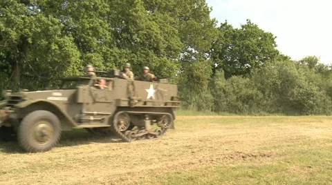 US Army Half Track Armored Vehicle | Stock Video | Pond5