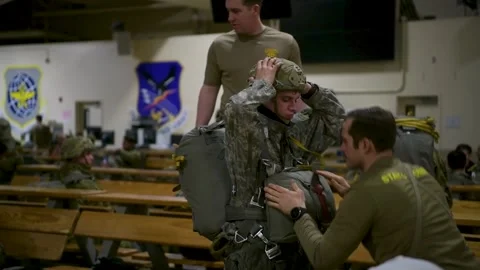 U.S. Army jumpmaster conducting safety c... | Stock Video | Pond5