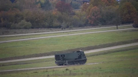 U.S. Army M270 Multiple Launch Rocket Sy... | Stock Video | Pond5