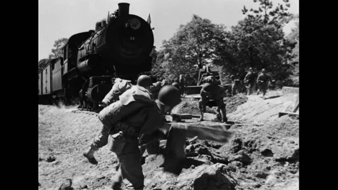 U.S. Army Railroad Soldiers Repairing Bo... | Stock Video | Pond5