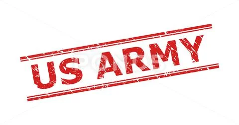 US ARMY Stamp Seal with Grunged Texture and Double Parallel Lines ...