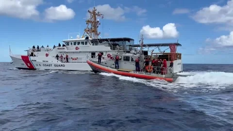 U.S. Coast Guard law enforcement boat ap... | Stock Video | Pond5