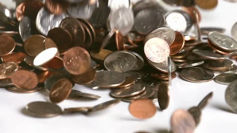 Us Coins Falling Stock Footage ~ Royalty Free Stock Videos | Pond5