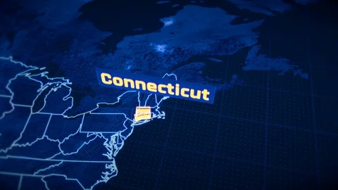 US Connecticut state border 3D visualiza... | Stock Video | Pond5