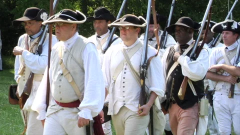 U.S. Continental Army Soldiers Marching ... | Stock Video | Pond5