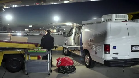 U.S. Customs officers loading boxes of c... | Stock Video | Pond5
