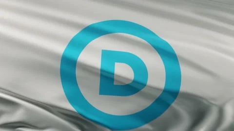 US Democratic party flag logo emblem, 4k... | Stock Video | Pond5