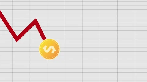 US Dollar price chart going down. 2D ani... | Stock Video | Pond5