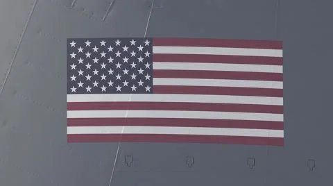 US flag on Lockheed C-130 Hercules zoom ... | Stock Video | Pond5