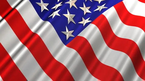 US Flag Loop Animation Angle View | Stock Video | Pond5