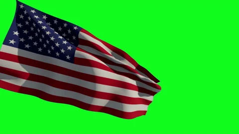 US flag waving, Green Screen Chromakey | Stock Video | Pond5