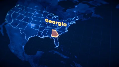 US Georgia state border 3D visualization... | Stock Video | Pond5