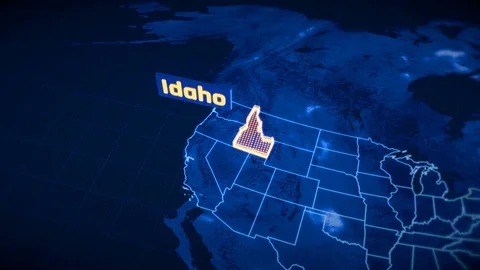 US Idaho state border 3D visualization, ... | Stock Video | Pond5