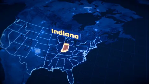US Indiana state border 3D visualization... | Stock Video | Pond5