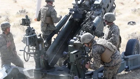 U.S. Marine force reserves load and fire... | Stock Video | Pond5