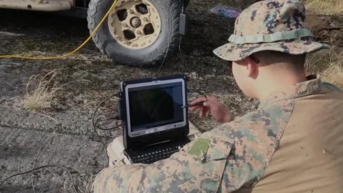U.S. Marine RQ-20 Puma UAV controller mo... | Stock Video | Pond5