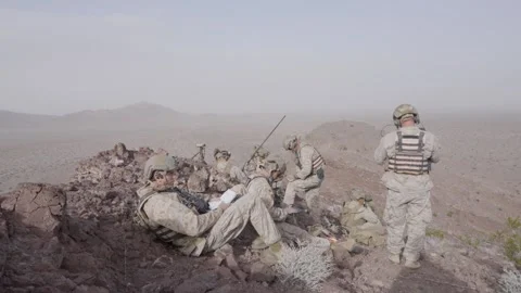 U.S. Marines at observation post in the ... | Stock Video | Pond5