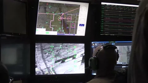U.S. Marines UAV pilot controlling MQ-9 ... | Stock Video | Pond5