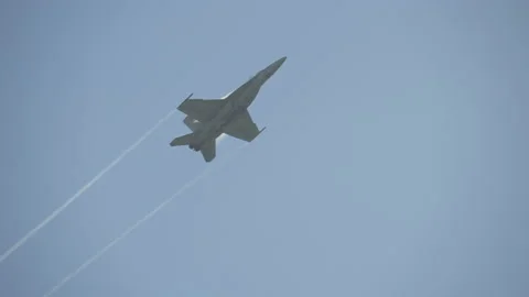 US military airplane fighter jet F35 fly... | Stock Video | Pond5