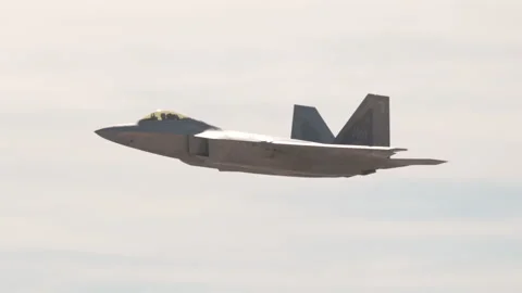 US military plane fighter jet F22 Raptor... | Stock Video | Pond5