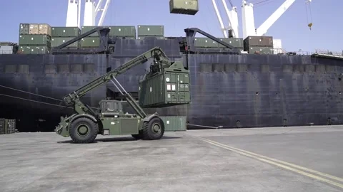 U.S. military reach stacker container ha... | Stock Video | Pond5
