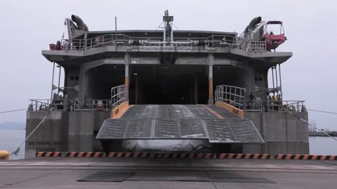 US Naval ship USNS Guam (T-HST-1) bi-fol... | Stock Video | Pond5