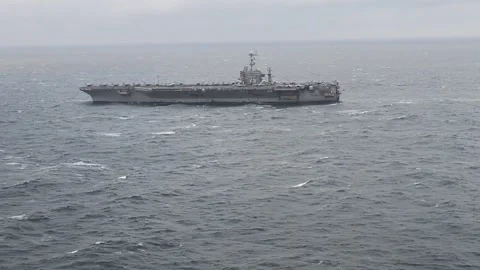 U.S. Navy aircraft carrier USS Harry S. ... | Stock Video | Pond5