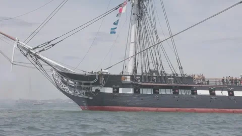 U.S. Navy frigate USS Constitution firin... | Stock Video | Pond5